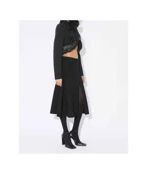 Alaïa Mid-length A-line Skirt With Front Seam Pockets - Black