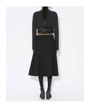 Alaïa Mid-length A-line Skirt With Front Seam Pockets