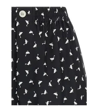 Moschino Allover Printed Satin Shorts - Black