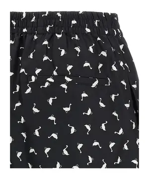 Moschino Allover Printed Satin Shorts - Black