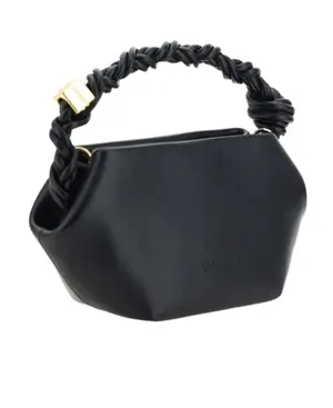 GANNI Bou Logo-embossed Top Handle Bag - Black