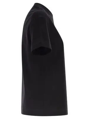 Brunello Cucinelli Shiny Tab Crewneck T-shirt - Black