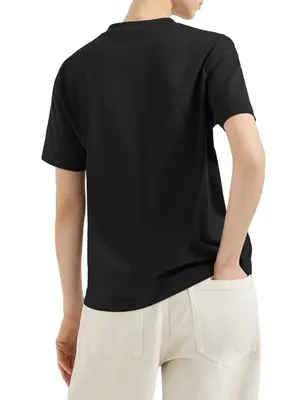 Brunello Cucinelli Shiny Tab Crewneck T-shirt - Black