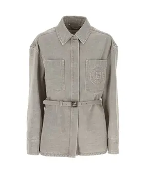 Fendi Belted Waist Denim Jacket