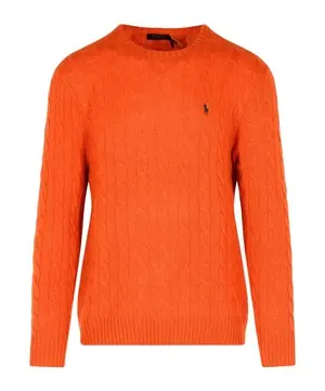 Polo Ralph Lauren Pony Embroidered Cable-knit Jumper - Orange