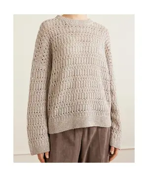 Brunello Cucinelli Crochet Crewneck Jumper - Beige