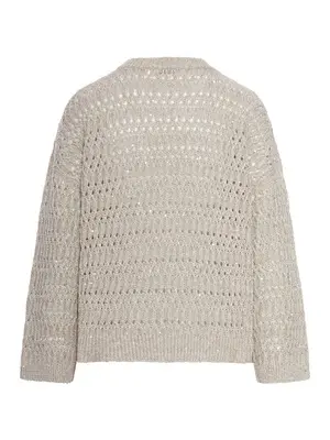 Brunello Cucinelli Crochet Crewneck Jumper - Beige