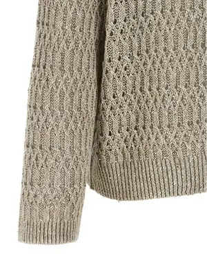 Brunello Cucinelli Crochet Crewneck Jumper - Beige