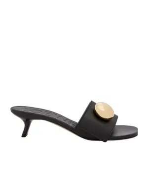 Loewe Pebble Slide Sandals In Soft Calfskin - Black