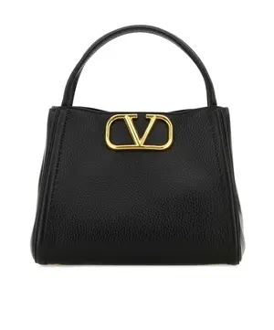 Valentino Garavani Vlogo Plaque Medium Top Handle Bag - Black