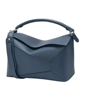 Loewe Large Puzzle Edge Bag In Classic Calfskin - Indigo