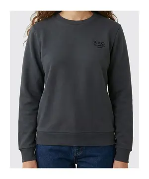 A.p.c. Logo Embroidered Crewneck Sweatshirt - Black