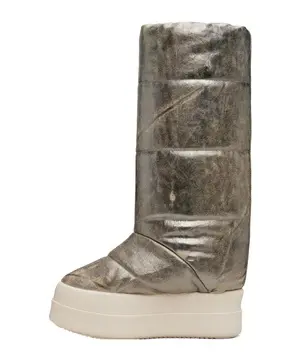 Rick Owens Mid-calf Quilted Denim Boots - Gray