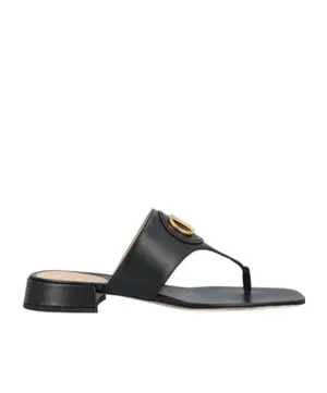 Valentino Garavani Vlogo Signature Slip-on Sandals - Black