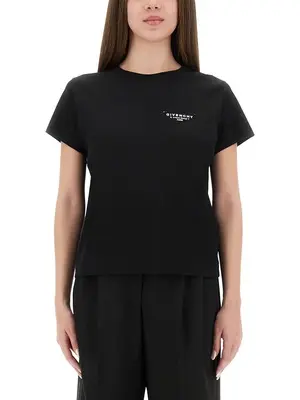 Givenchy Logo Printed Crewneck T-shirt - Black