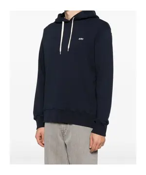 AUTRY Logo Drawstring Hoodie - Black