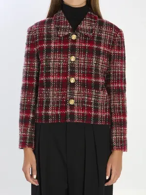 Celine Charlotte Jacket In Check Wool - No