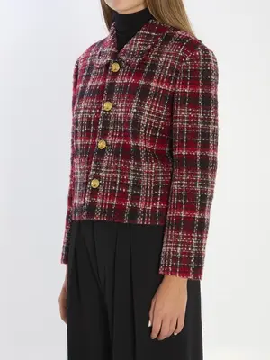 Celine Charlotte Jacket In Check Wool - No