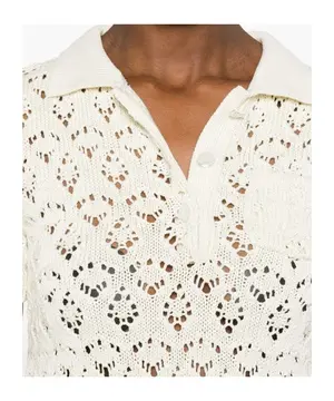 Celine Cotton Pointelle Mini Dress - White