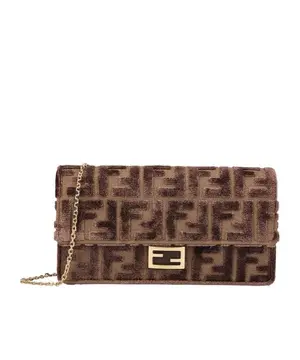 Fendi Baguette Ff Chained Compact Wallet - Brown