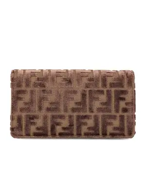 Fendi Baguette Ff Chained Compact Wallet - Brown