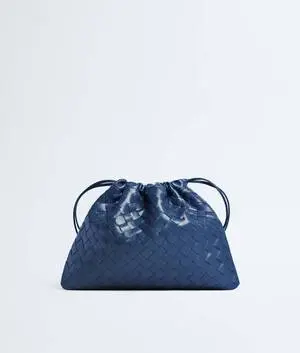 Bottega Veneta Intrecciato Drawstring Shoulder Bag - Blue