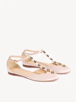 Chloé Celeste Ballerinas With Gold Stud Embellishments