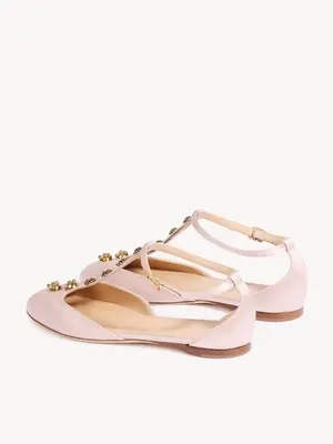 Chloé Celeste Ballerinas With Gold Stud Embellishments