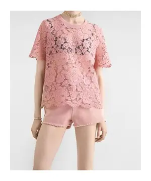 Dolce & Gabbana Short-sleeved Lace Top - Pink