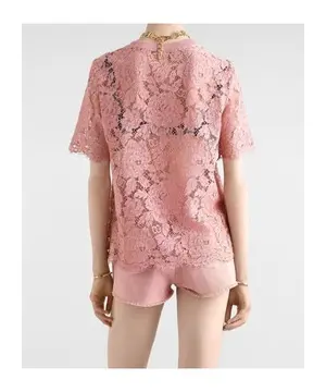 Dolce & Gabbana Short-sleeved Lace Top - Pink