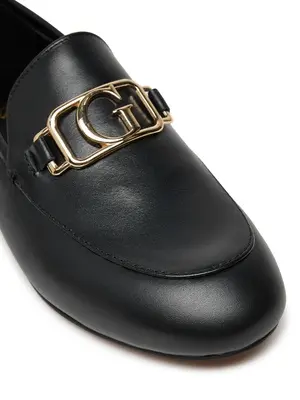 Guess Martynas Leather Loafers With Gold Tone Detailing