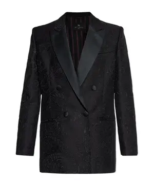 Etro Double Breasted Floral Paisley Motif Blazer