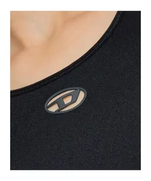 DIESEL® Oval D Cut Out Logo Bodysuit - Black
