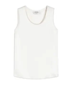 Max Mara Estri Crewneck Top With Wide Shoulder Straps - Ivory
