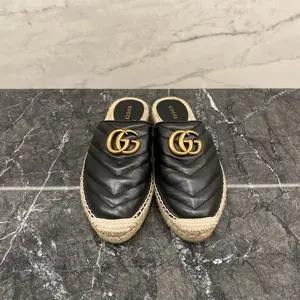 Gucci Leather Espadrille With Double G