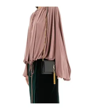 Saint Laurent Gathered Drawstring Blouse - Pink