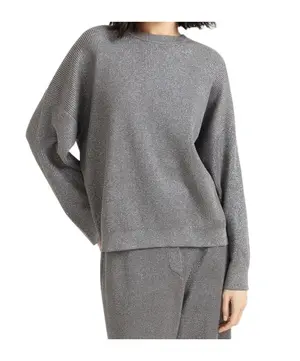 Brunello Cucinelli Ribbed Metallic Sweater