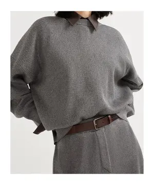 Brunello Cucinelli Ribbed Metallic Sweater