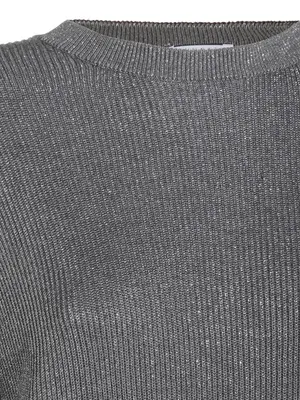 Brunello Cucinelli Ribbed Crewneck Sweater With Pearl Embellishment