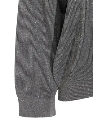 Brunello Cucinelli Ribbed Crewneck Sweater With Pearl Embellishment