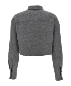 Brunello Cucinelli Long Sleeve Cropped Shirt