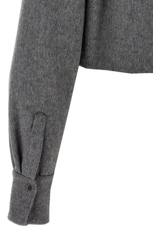 Brunello Cucinelli Long Sleeve Cropped Shirt