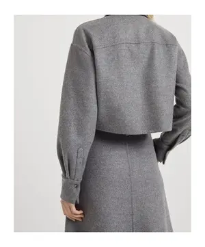 Brunello Cucinelli Long Sleeve Cropped Shirt