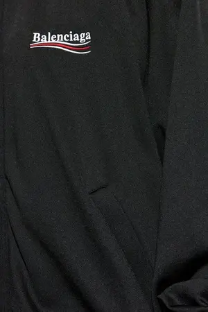Balenciaga Logo Print Zip-up Jacket - Black