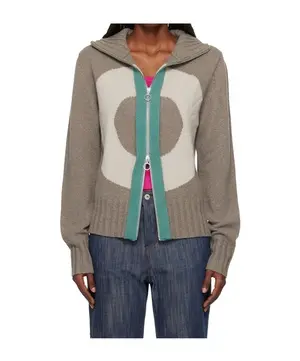 EDWARD CUMING Wool Blend Zip-up Sweater