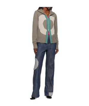 EDWARD CUMING Wool Blend Zip-up Sweater