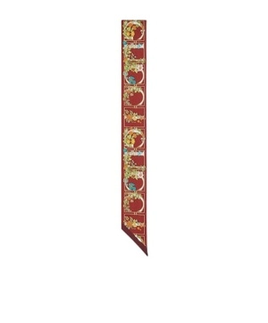 Gucci Printed Silk Twill Neck Bow - Bordeaux