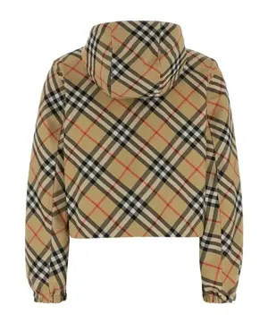 Burberry Checked Hooded Jacket - Green