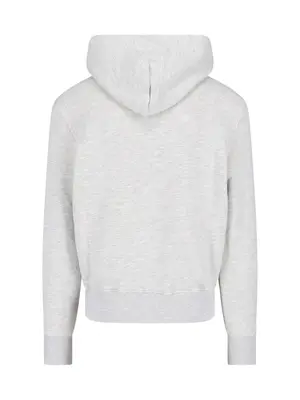 AUTRY Logo Embroidered Drawstring Hoodie - White