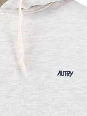 AUTRY Logo Embroidered Drawstring Hoodie - White